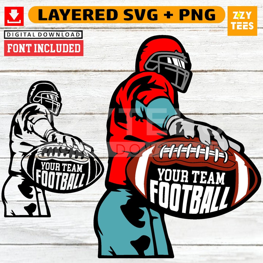 Football Player SVG | Customizable Team Clipart (digital Download) - Etsy
