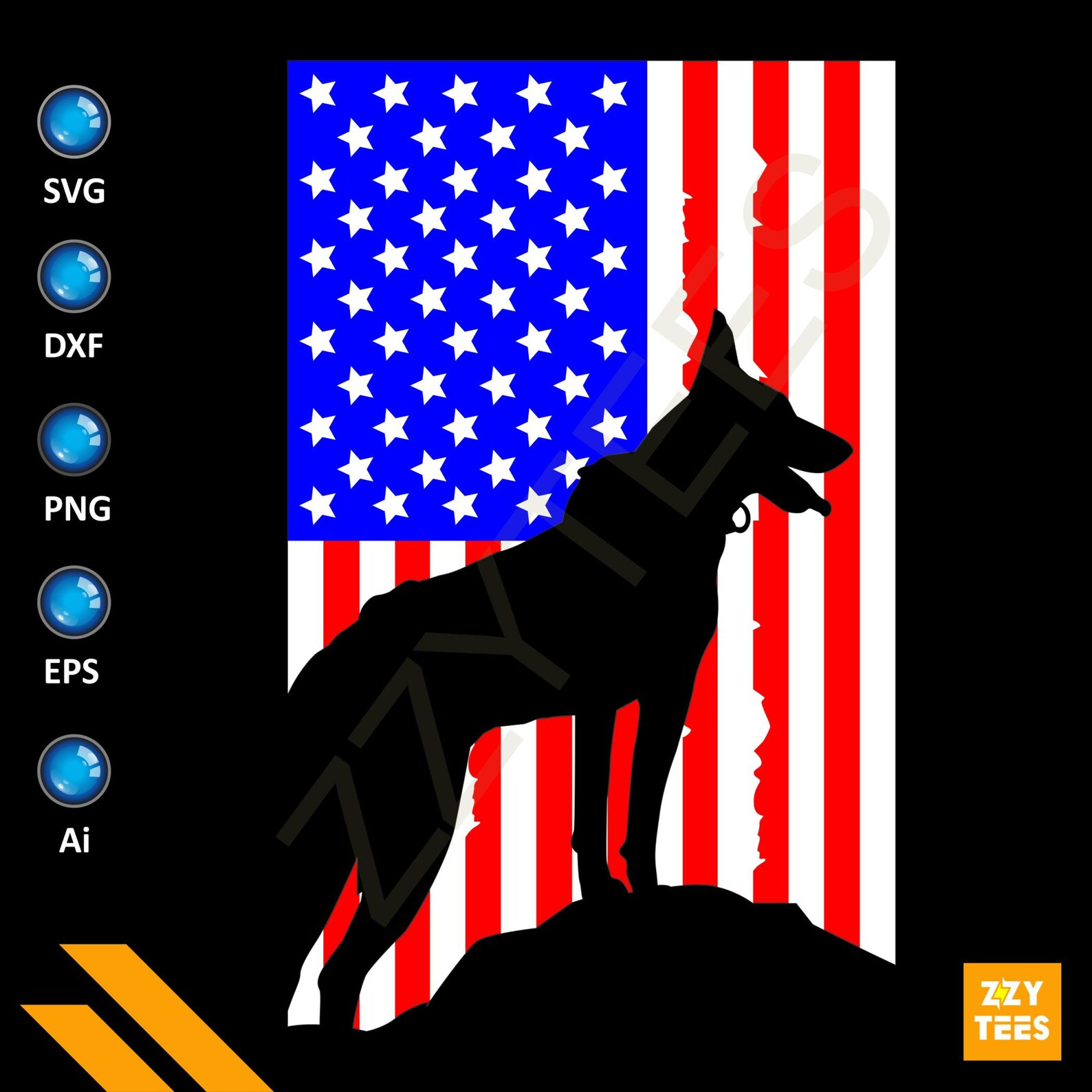 US Flag Police K9 Unit SVG US Flag K9 German Shepherds Svg - Etsy