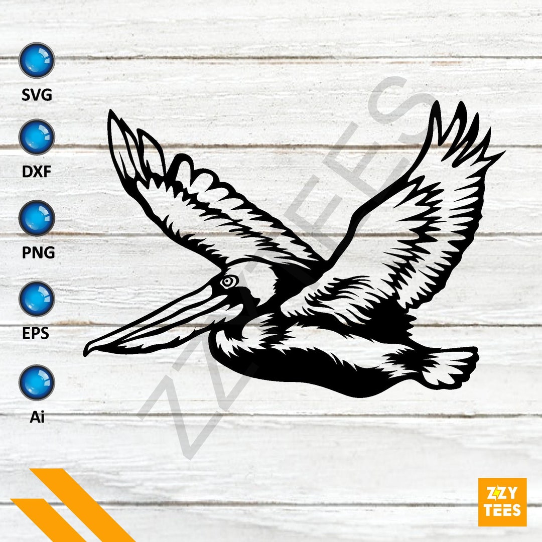 Flying Pelican Bird SVG - Etsy