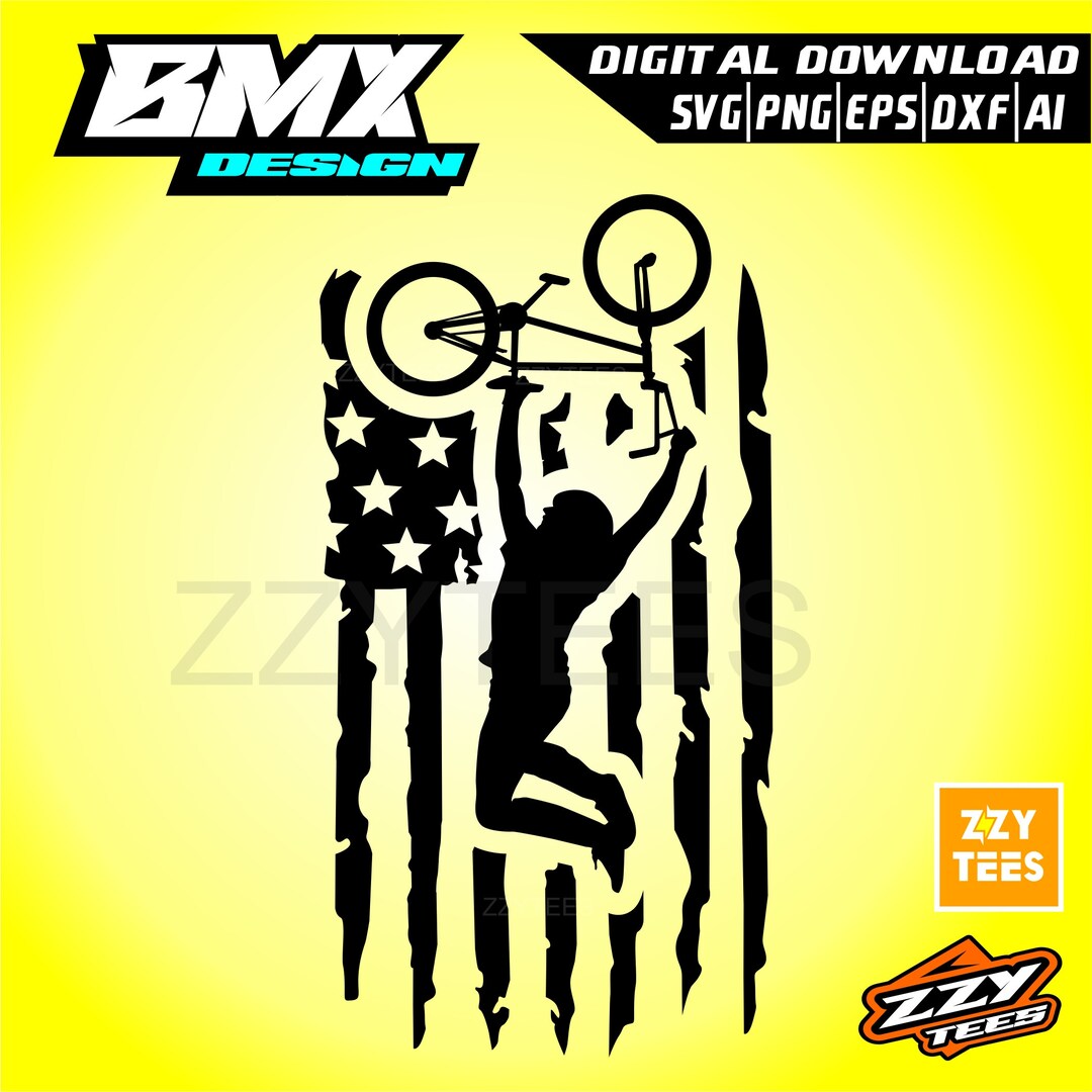 American Flag Patriot BMX Extreme Freestyle Dirtbike Sports - Etsy