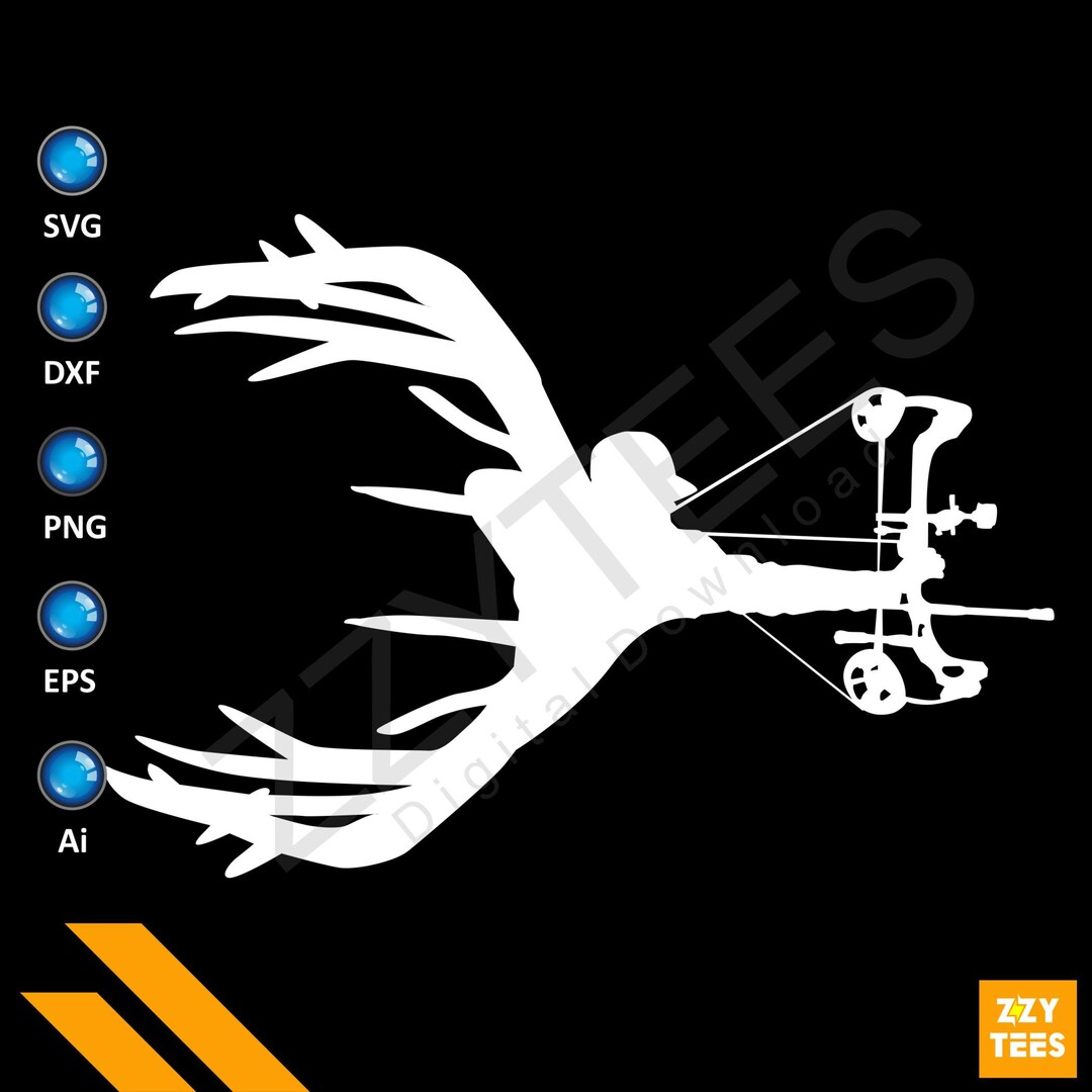 Amazing Deer Horn Antler Svg Clipart Silhouette Digital Download ...