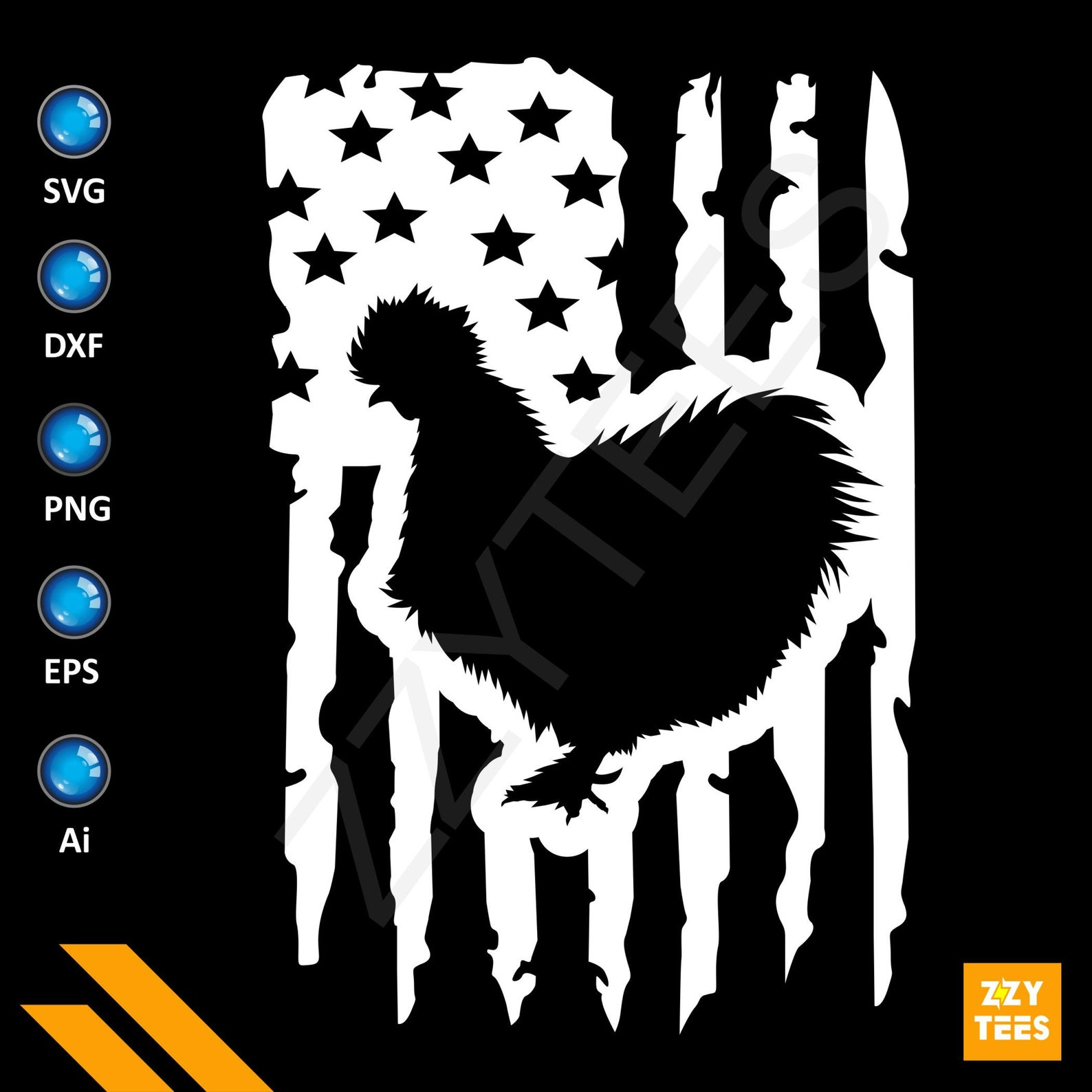 US Flag Beautiful Silkie Chicken SVG US Flag Svg Patriotic | Etsy