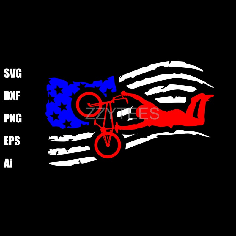 BMX Distressed USA Flag SVG Motocross Svg Motocross Bikes | Etsy