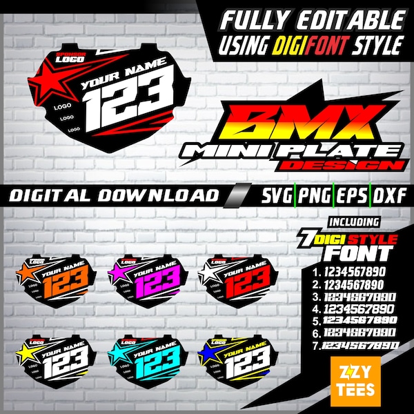 Bmx Number Plate Template - Etsy