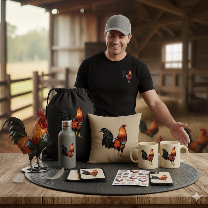 Gamefowl Rooster Clipart: Farm Animal Vector (SVG, PNG) - Etsy Israel