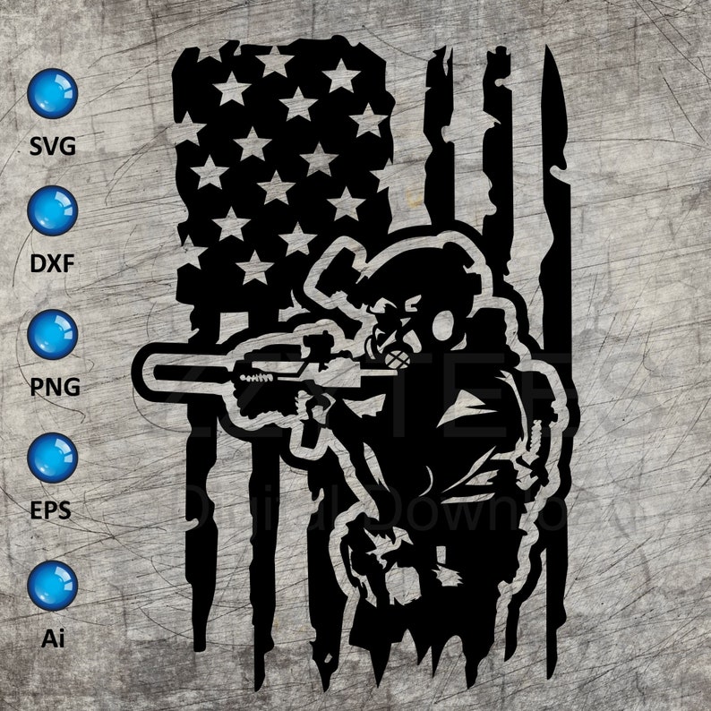 Clipart,Vector Cricut Cool US Flag Airsoft SVG Airsoft Silhouette Easy ...