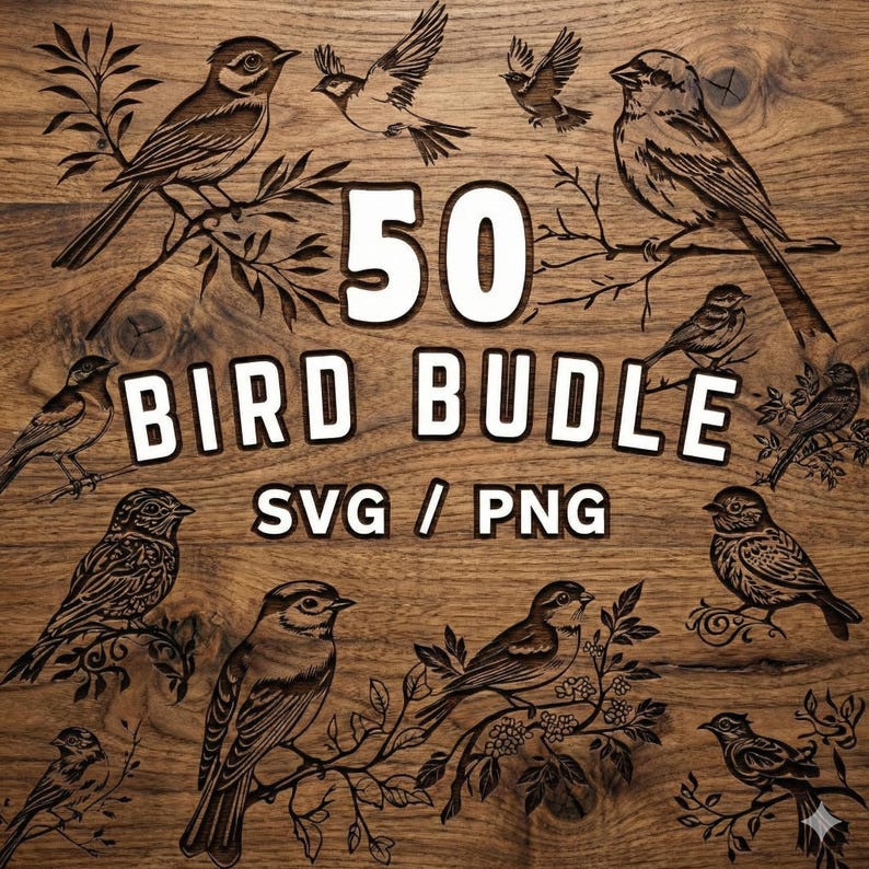 Bird SVG Bundle for CNC Laser Engraving Lightburn Wood Cut Nature ...