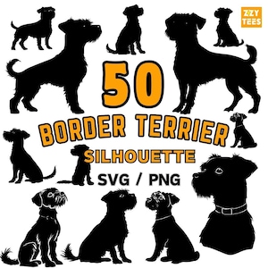 50 Border Terrier SVG PNG Bundle | Dog Silhouette, Pet Clipart, Cricut ...