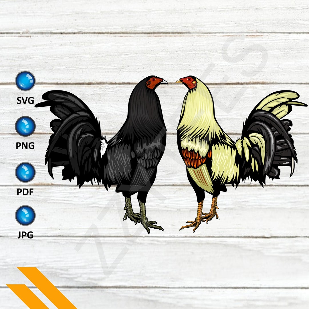Face to Face Rooster Design, SVG File for Cricut and Silhouette - Etsy