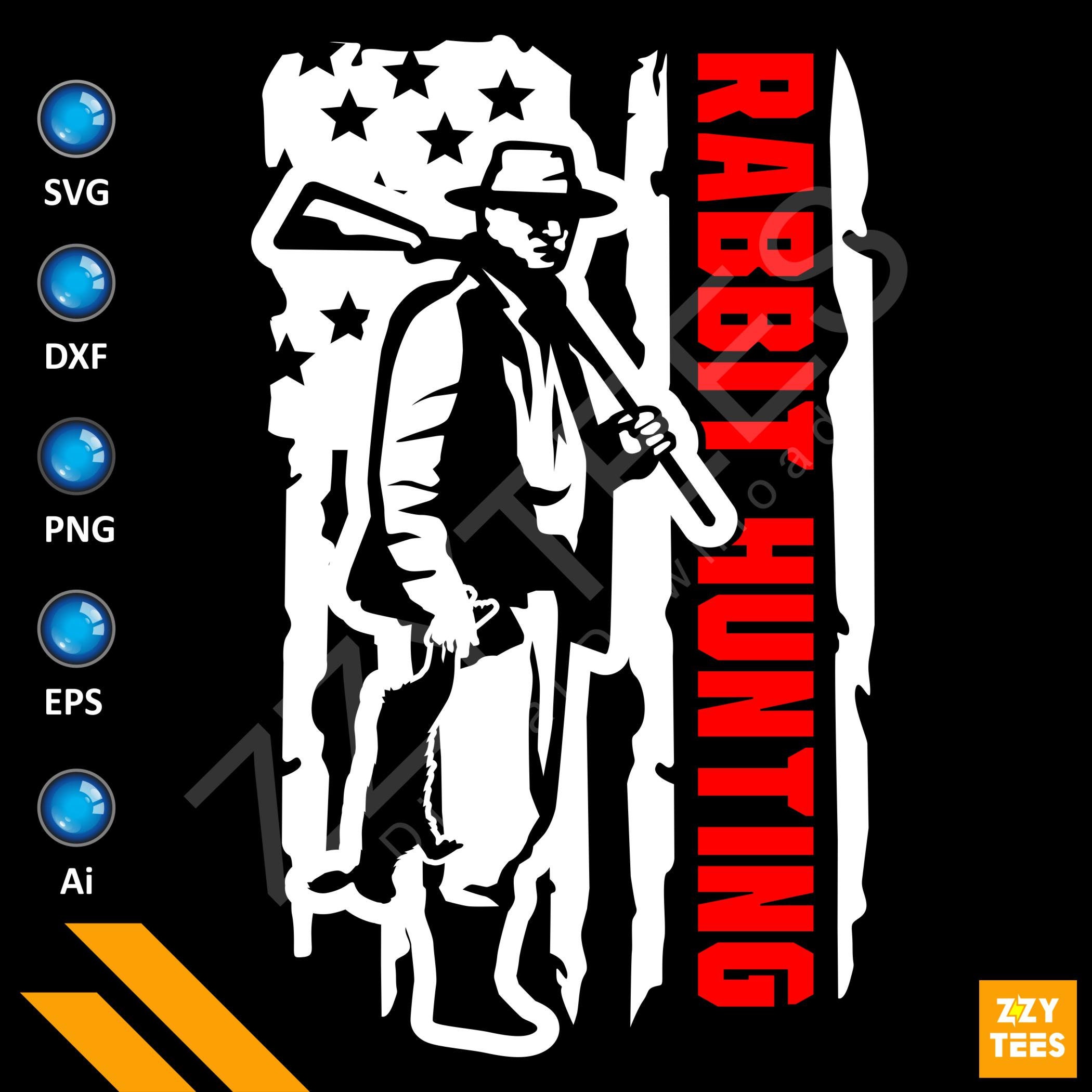 Patriotic Rabbit Hunting Svg US Flag Svg Wild Rabbit | Etsy UK