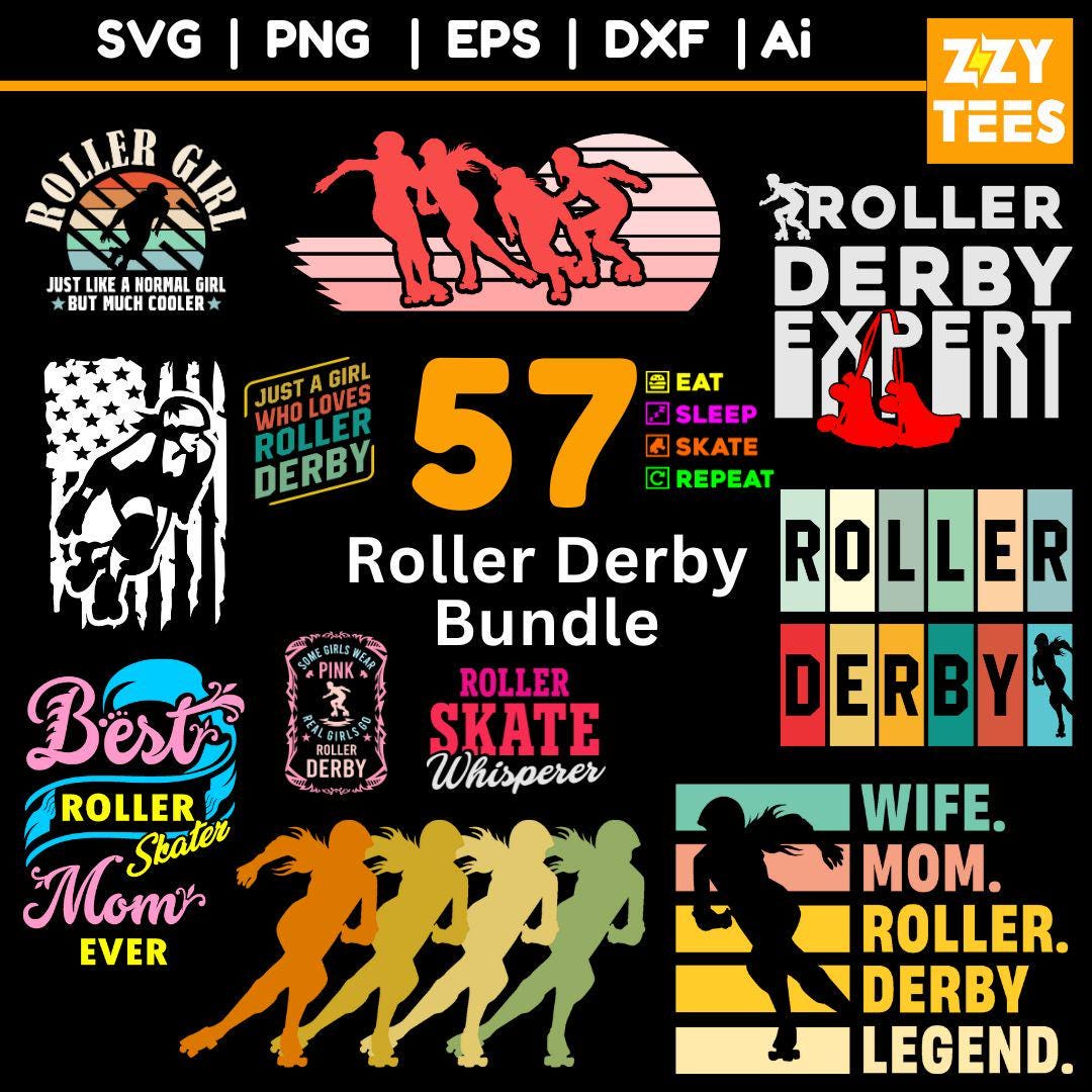 Roller Derby Bundle Design | Digital Download SVG, PNG, Dxf, Eps, Ai ...