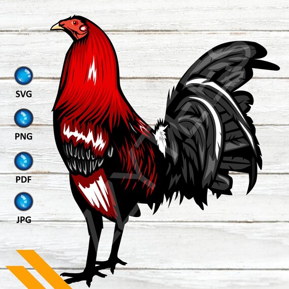 Red Rooster Silhouette SVG Chicken Sublimation Rooster - Etsy
