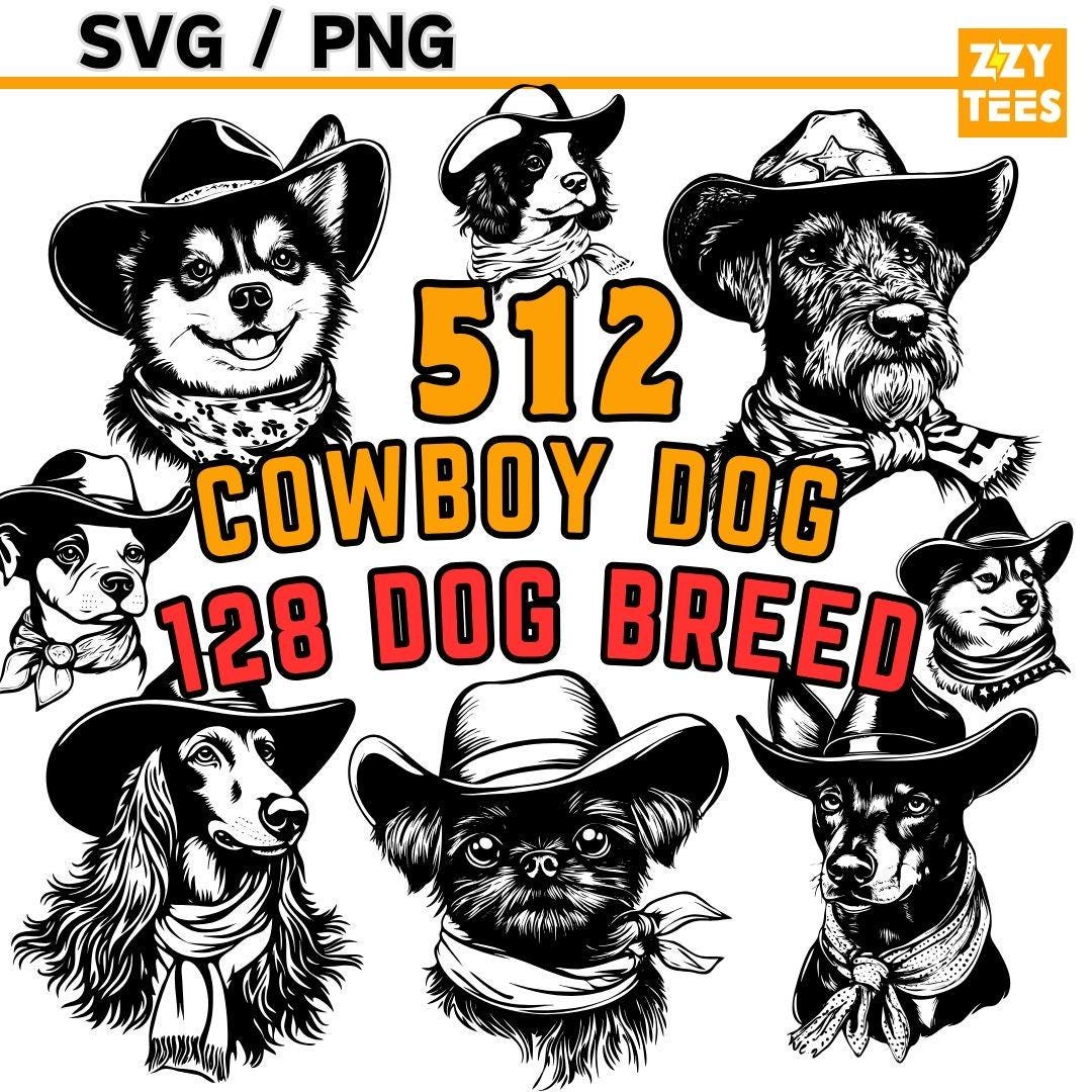 512 Cowboy Dog Portrait SVG PNG Bundle - 128 Dog Breeds SVG Cutting ...