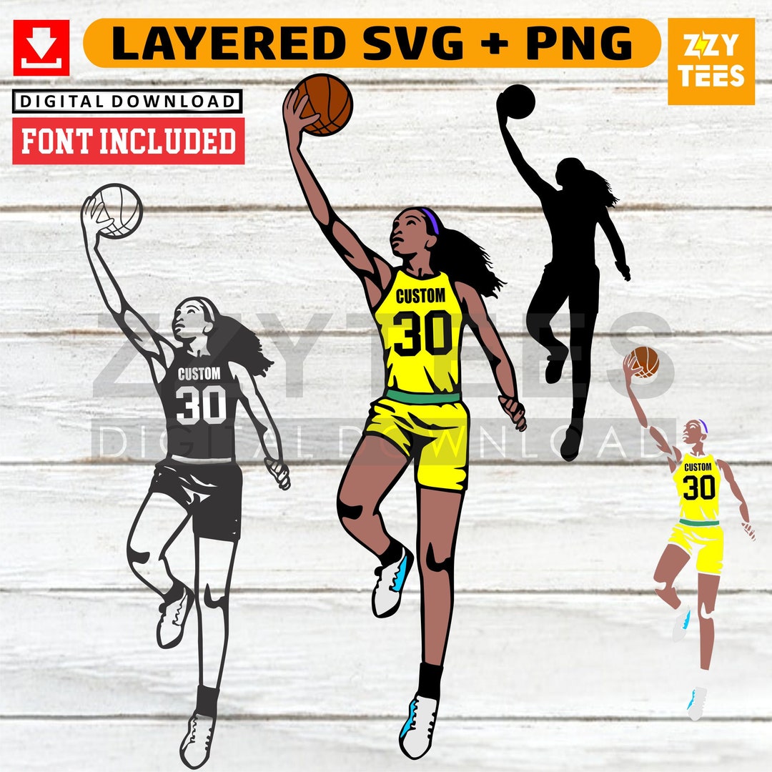 Customizable Layered Basketball Player Girl SVG - Etsy
