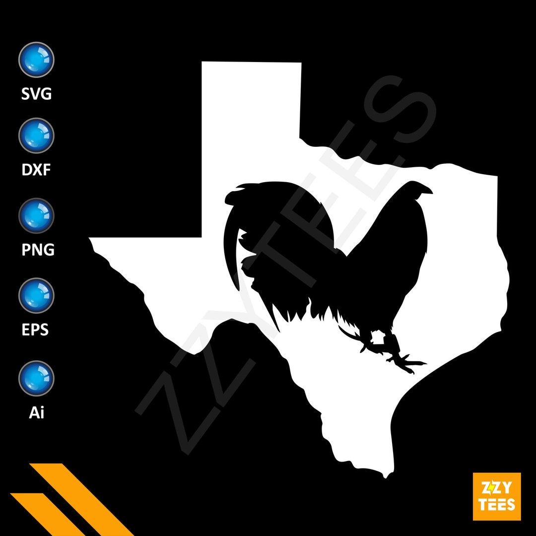 Rooster Texas SVG - Etsy