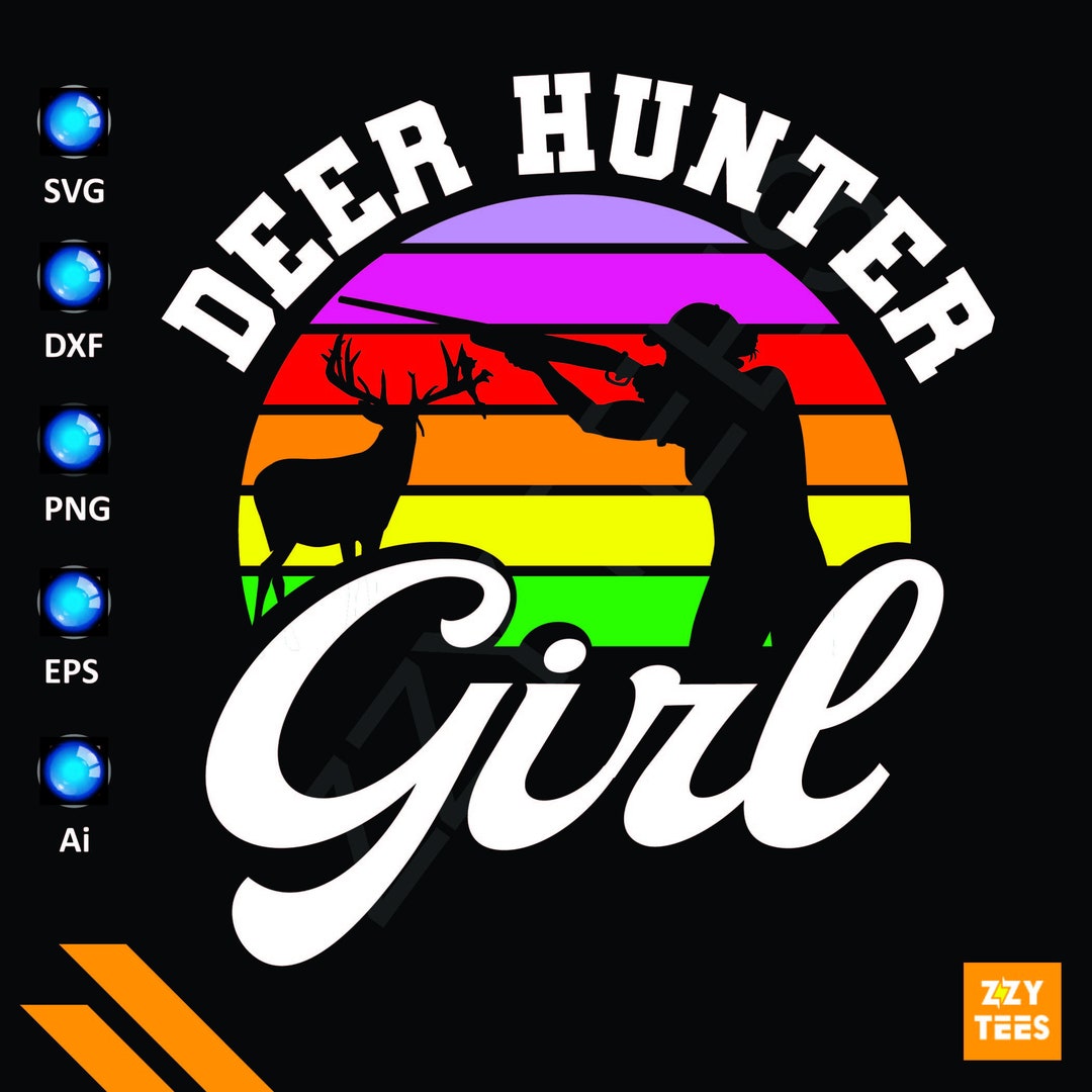 Amazing Deer Hunter Girl SVG Clipart Vector PNG- Deer Hunt Svg, Wild ...