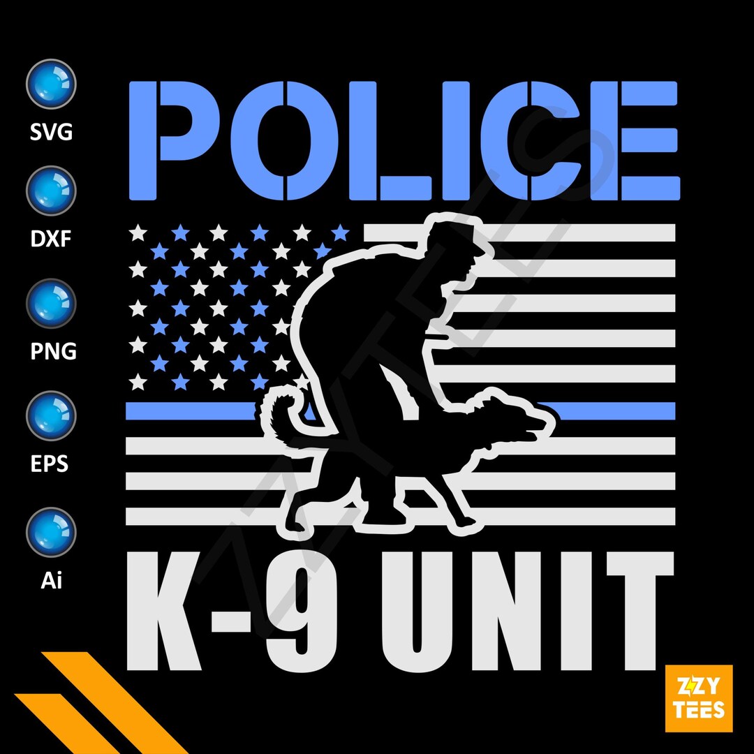 US Flag Police K9 Unit SVG Clipart, German Shepherds Svg, Belgian ...
