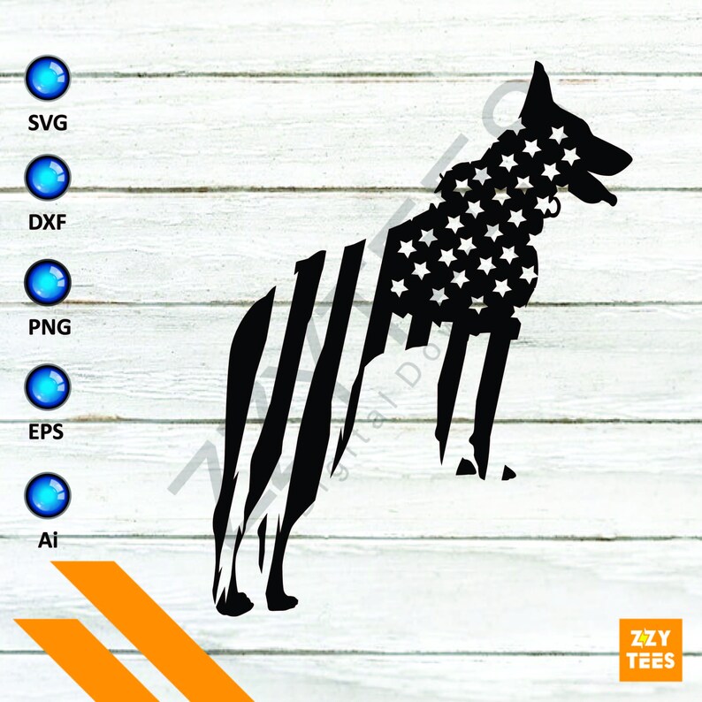 Abstract US Flag Military K9 Dog SVG - German Shepherds Svg, Belgian ...