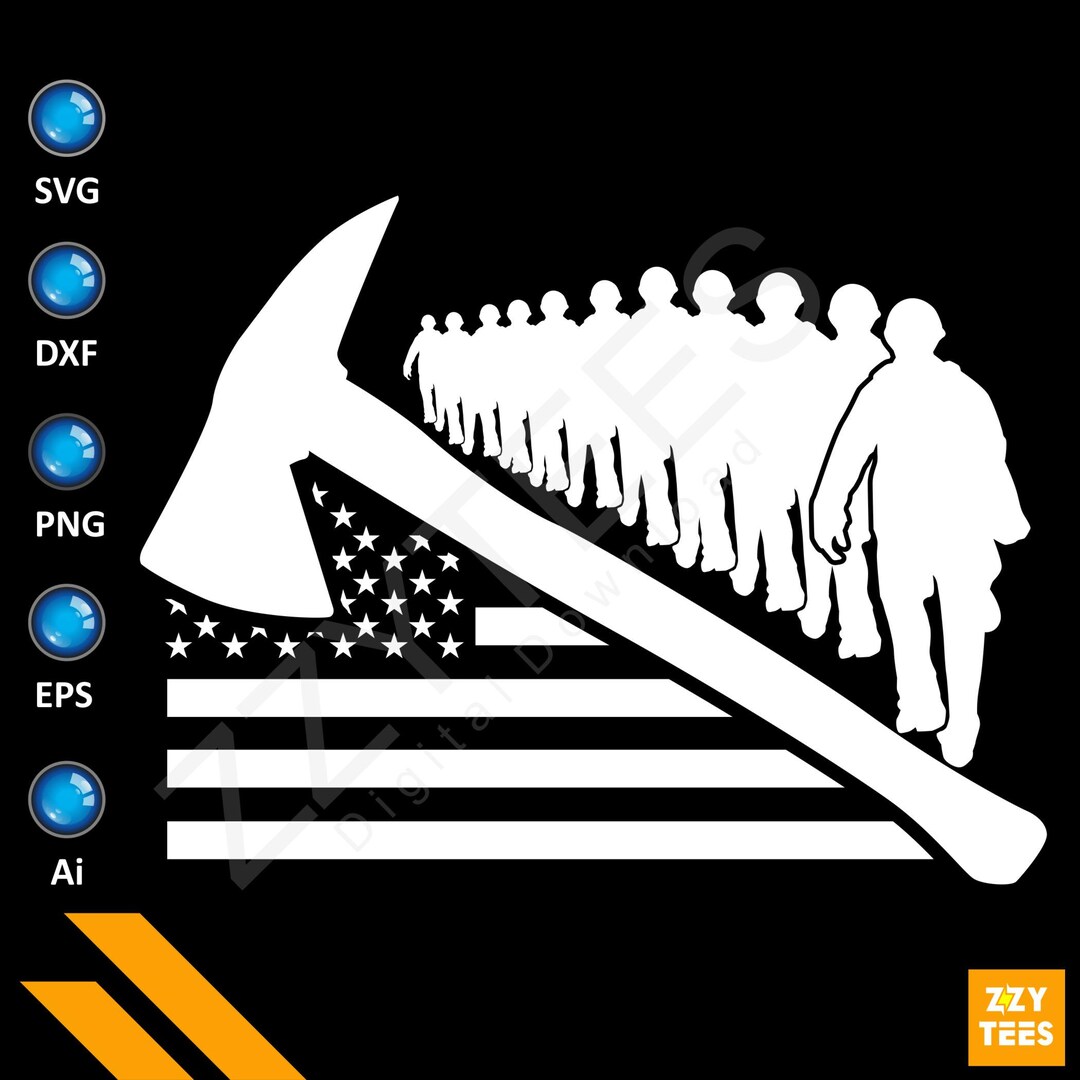 Patriotic US Flag SVG Wildland Firefighter, Forest Firefighter ...
