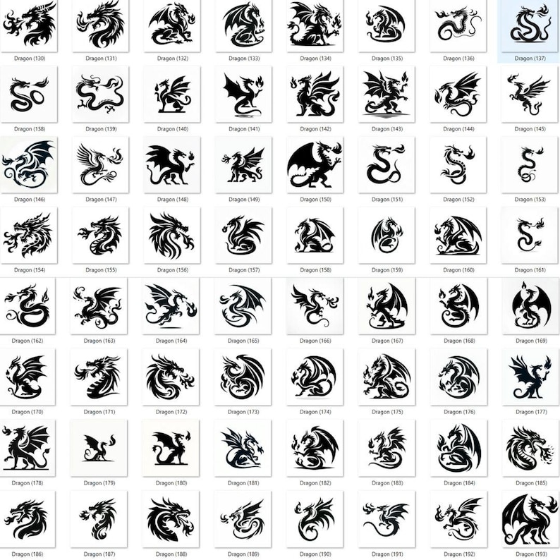 Dragon SVG Bundle Fire Breathing Fantasy Laser Engraving Files for CNC ...
