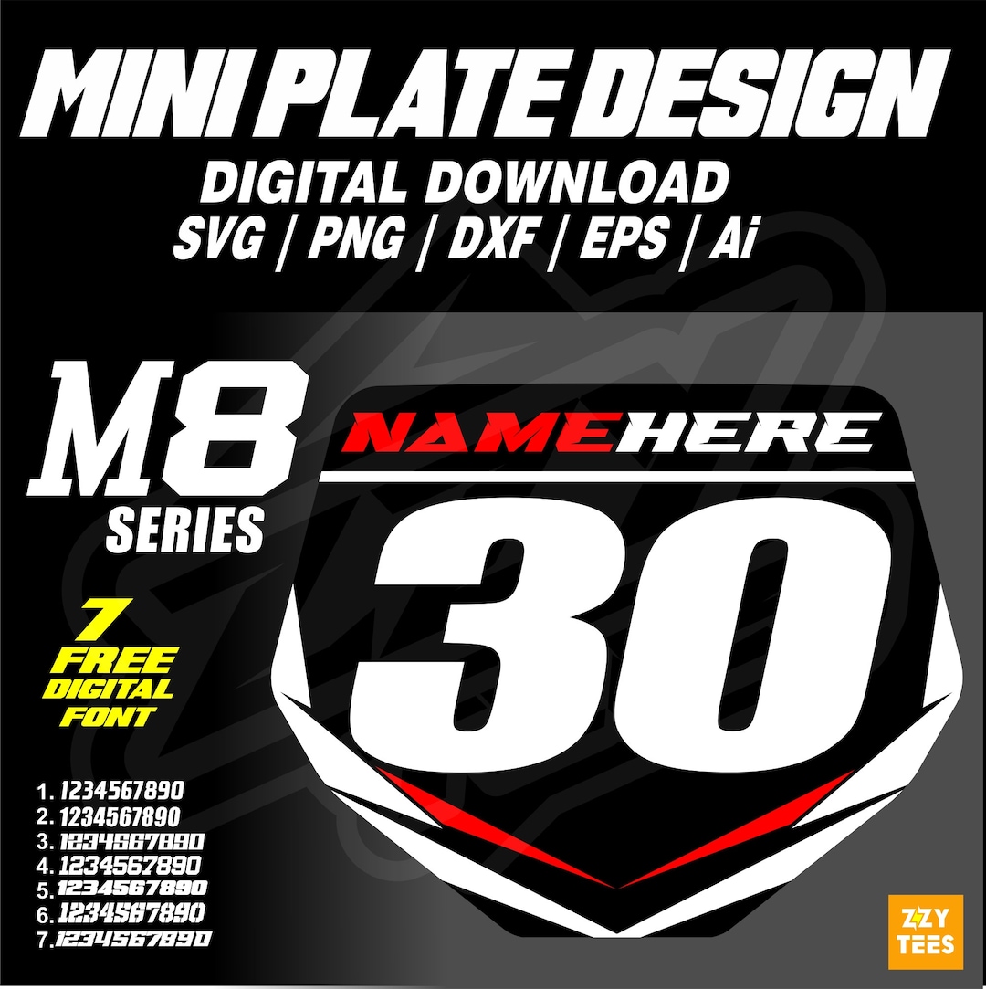 Mini Plate Design,clip Art Motocross Racing Plate SVG, Vector for ...