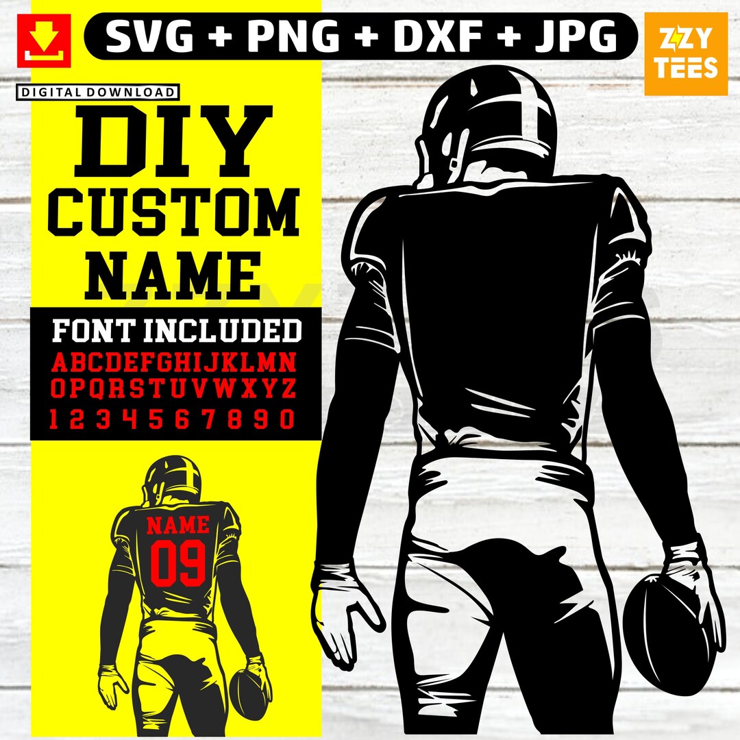 Customizable Scalable Vector Football Player SVG Graphics for Cricut ...