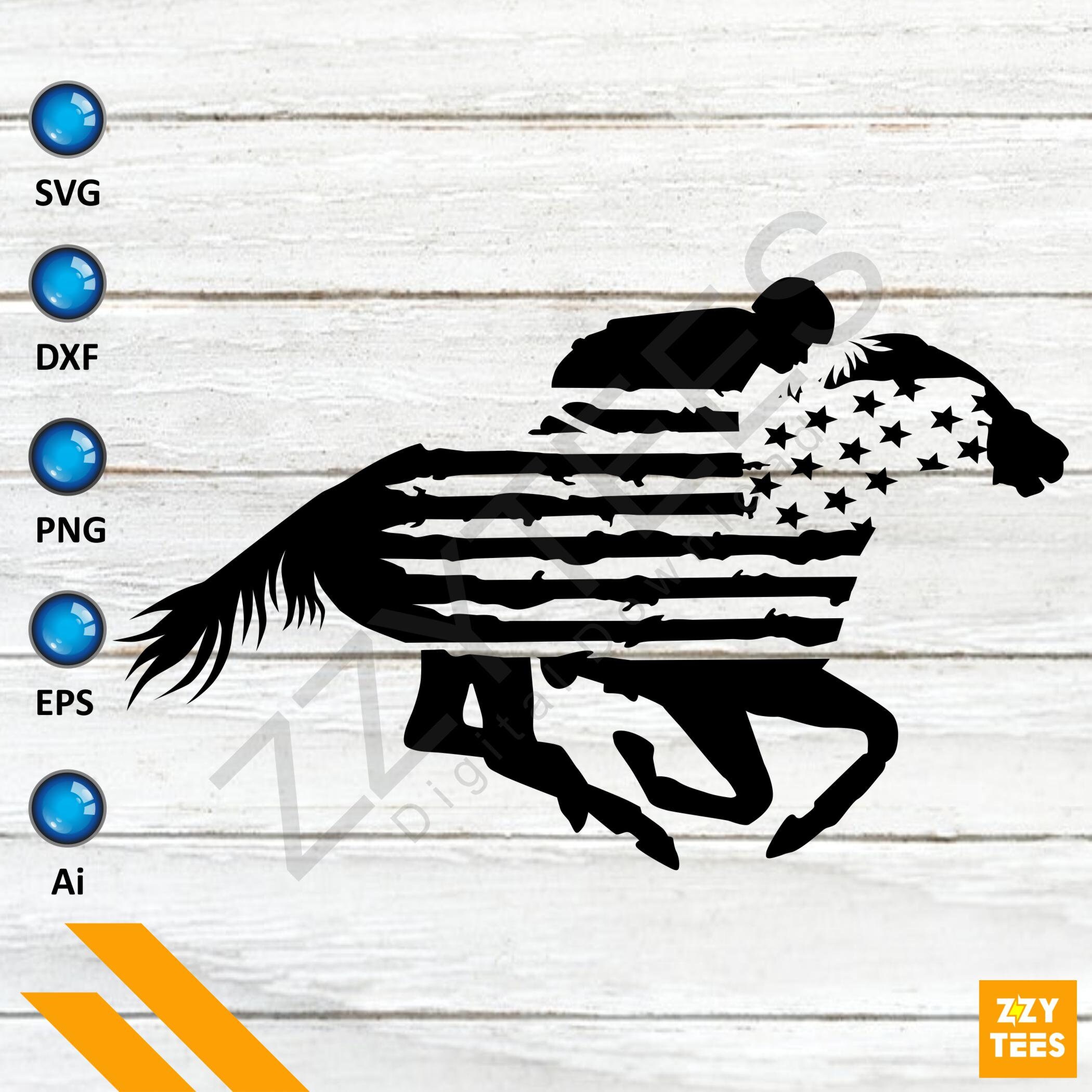 US Flag Horse Svg Horse Race Kentucky Derby Horse Svg | Etsy