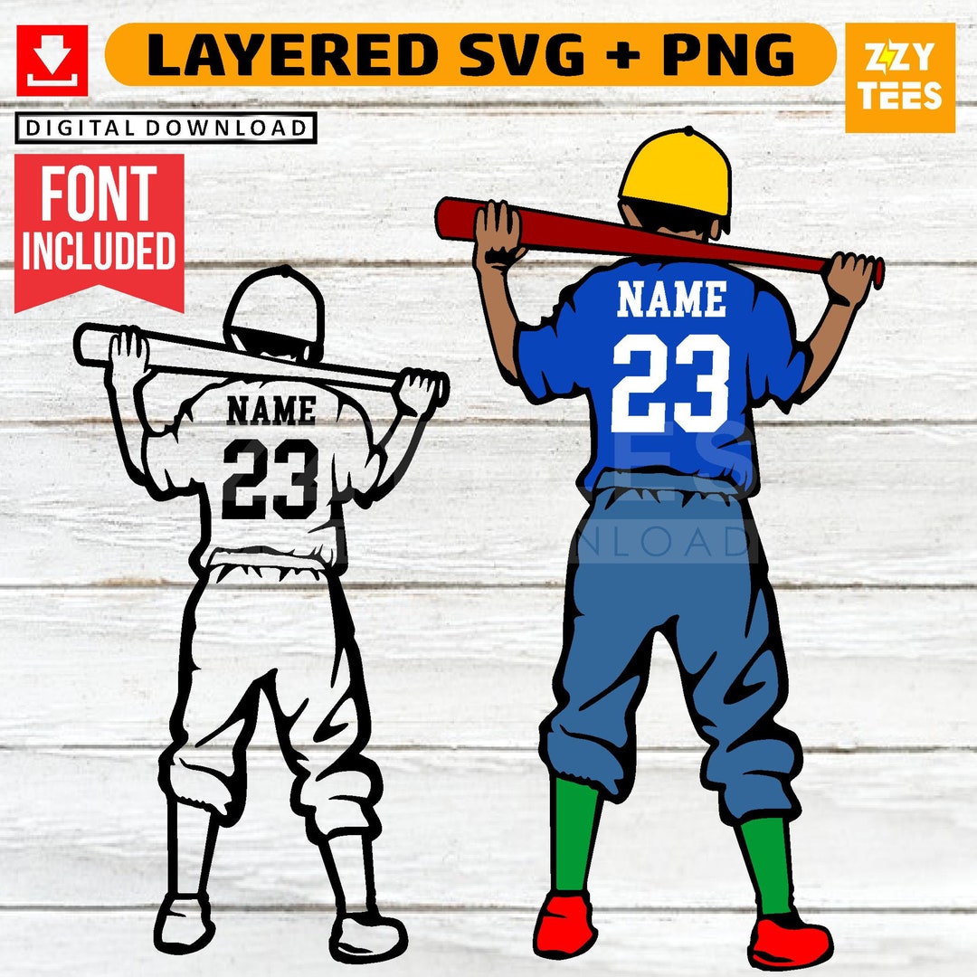 Customizable Baseball Boy Player SVG - Etsy