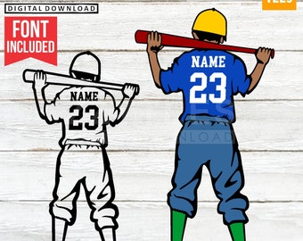 Baseball Boy Player SVG, Baseball Player SVG, Colored Layers, Baseball ...
