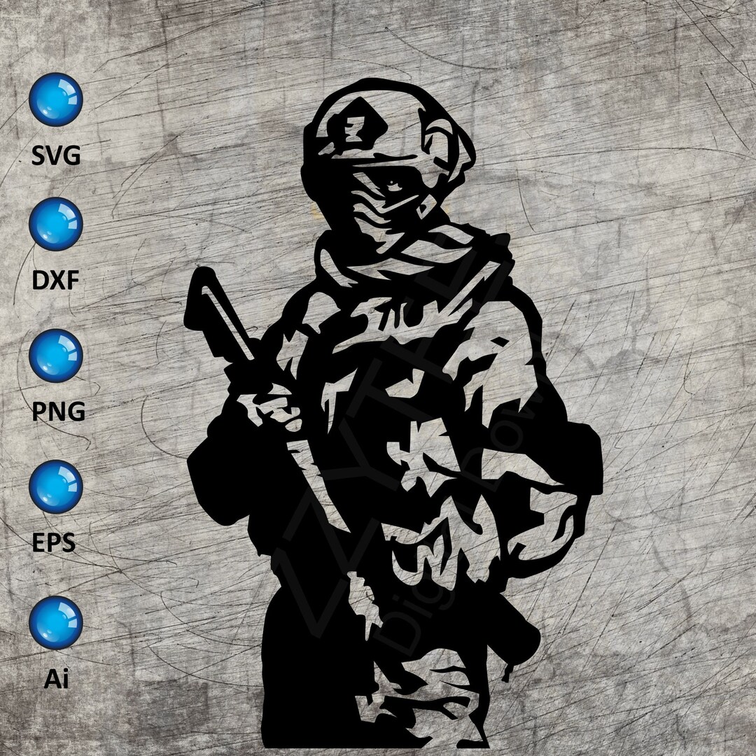Airsoft Player Silhouette SVG and PNG Files - Etsy
