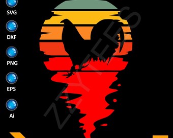 Red Rooster Silhouette SVG, Chicken Sublimation, Rooster Design ...