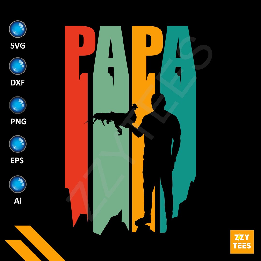 Papa Rooster Retro Art - Etsy