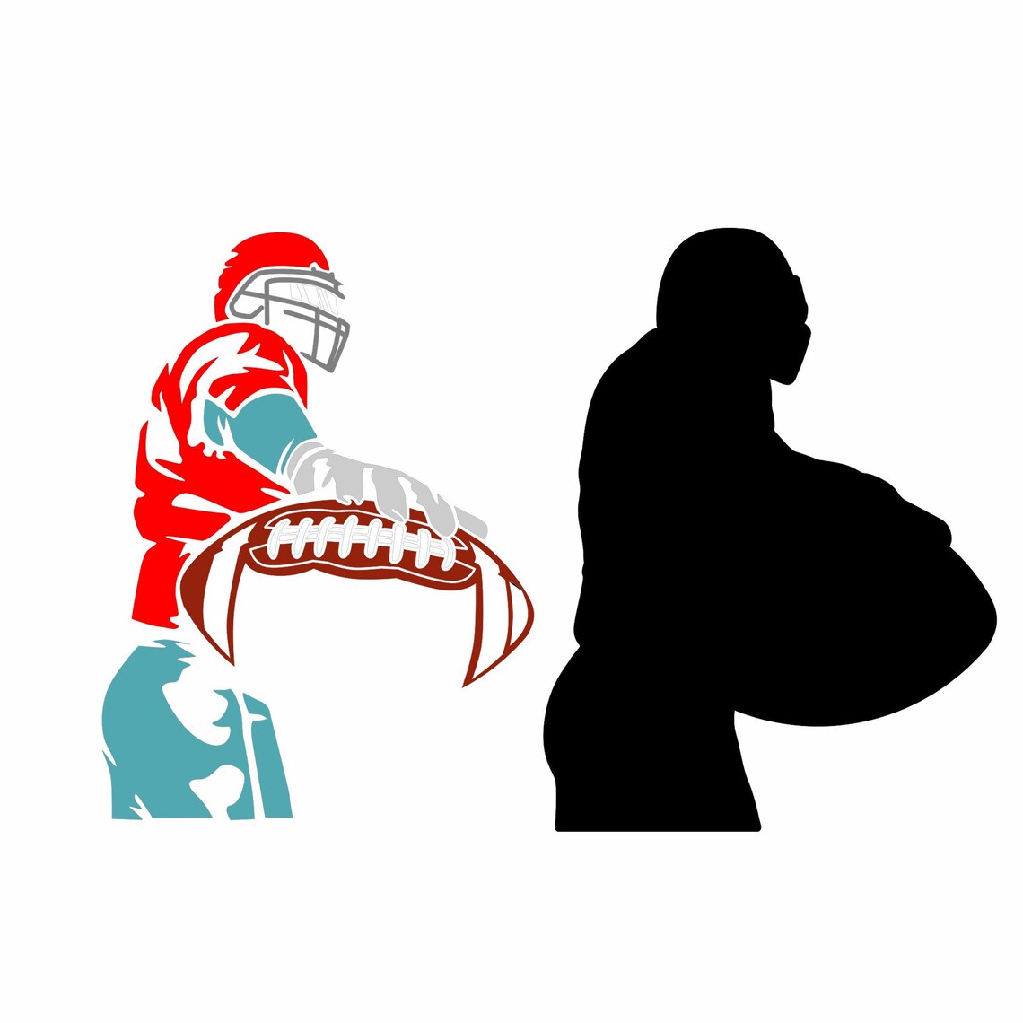 Football Player SVG | Customizable Team Clipart (digital Download) - Etsy