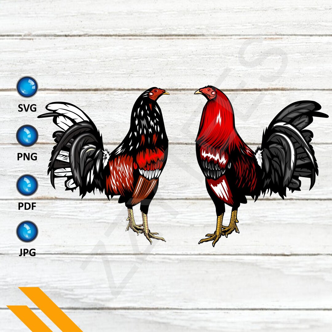Face to Face Rooster Cut File, SVG for Farmhouse Decor and Crafts - Etsy