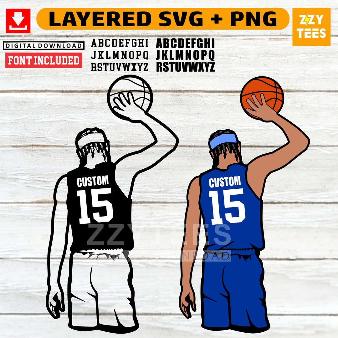 Customizable Basketball Player SVG File - Etsy