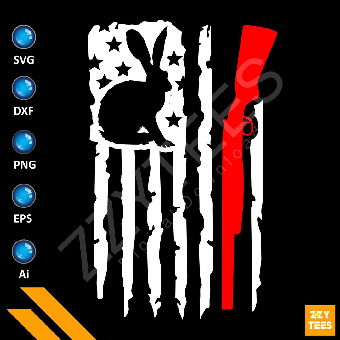 American Flag Rabbit Hunting SVG PNG Design - Etsy