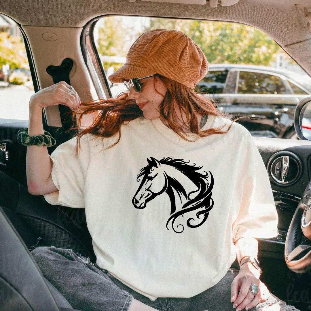 Horse Portrait SVG Bundle, Equestrian Head Silhouette, Geometric Horse ...