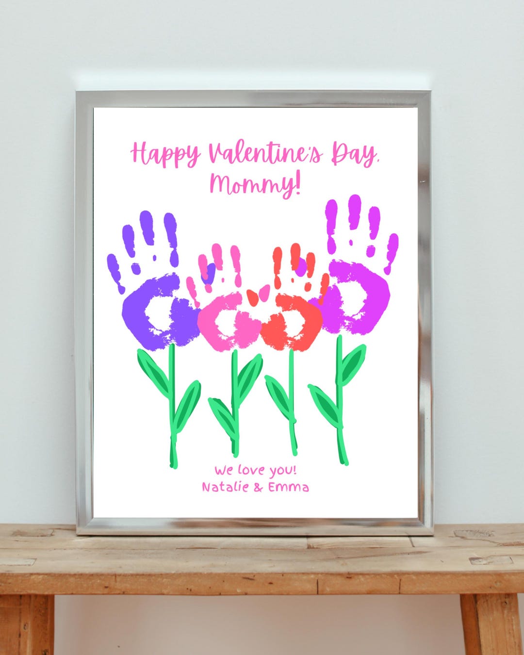 Customizable Flower Handprint DIY Craft - Perfect Gift for Valentine's ...