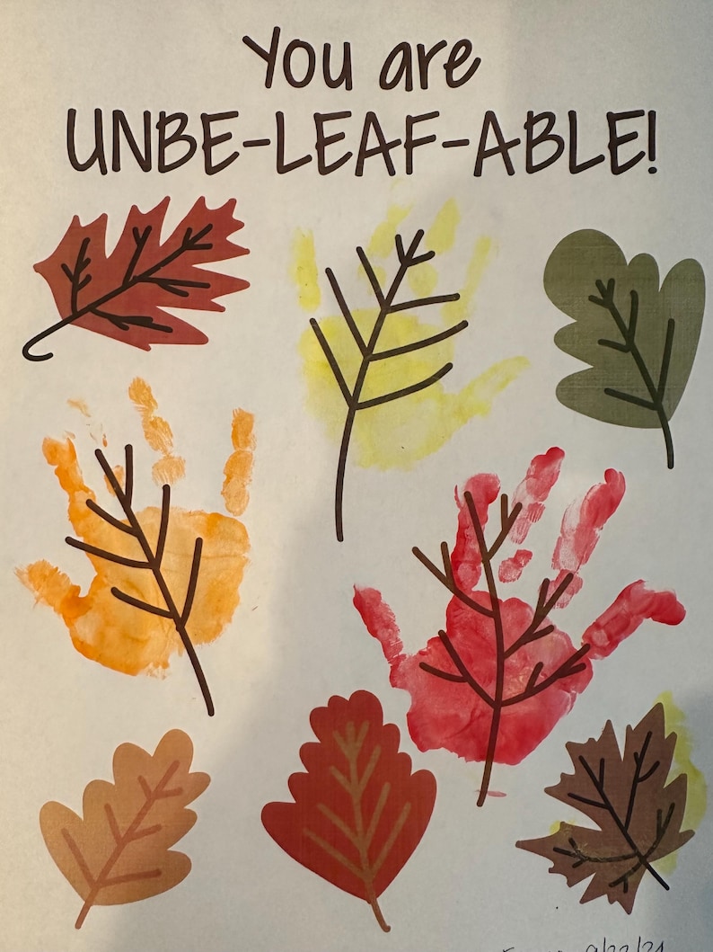 Fall Unbeleafable Infant or Toddler Hand Print Craft // Cute DIY Autumn ...