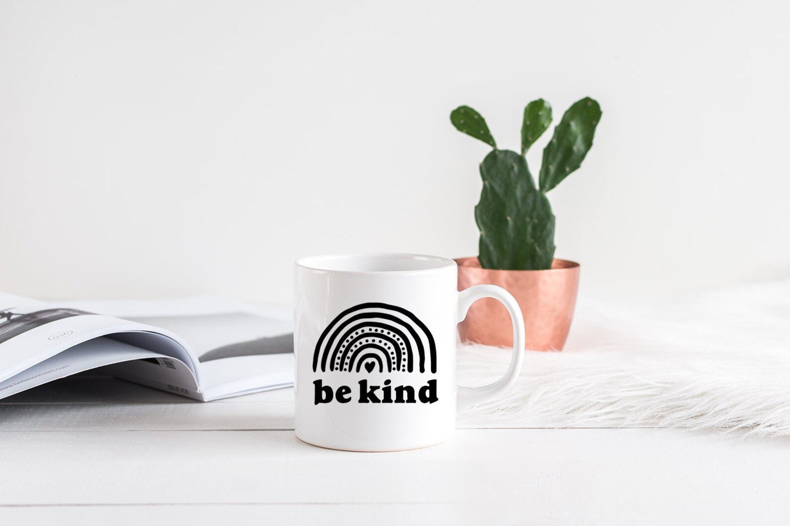 Be Kind Mug Boho Rainbow Mug Se Amable Coffee Lovers | Etsy