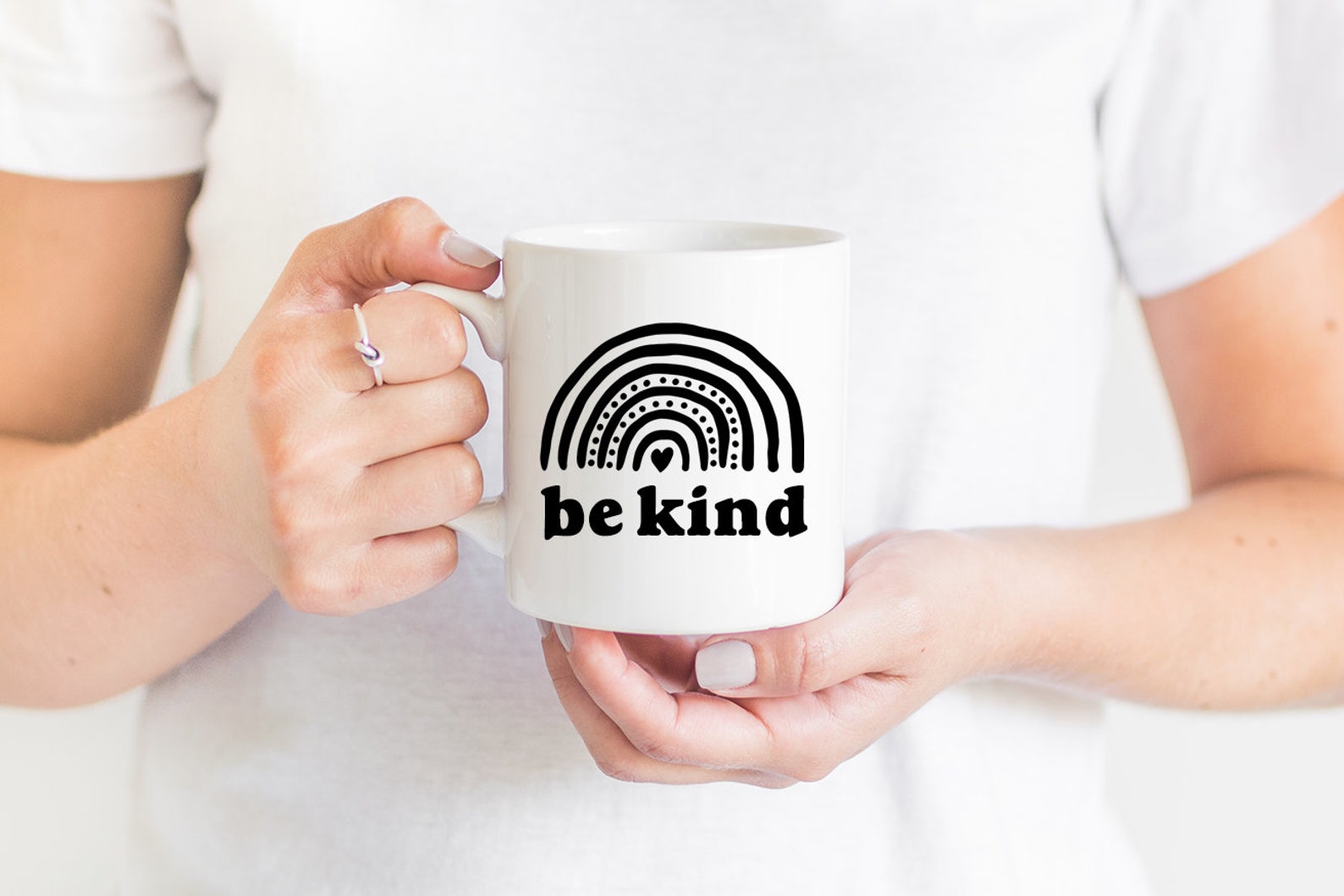 Be Kind Mug Boho Rainbow Mug Se Amable Coffee Lovers | Etsy