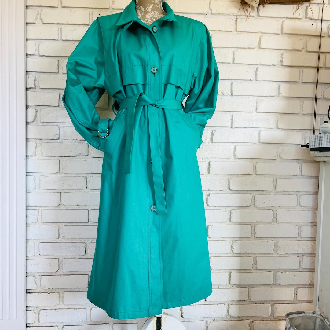 London Fog Teal Trench Coat Stunning - Etsy