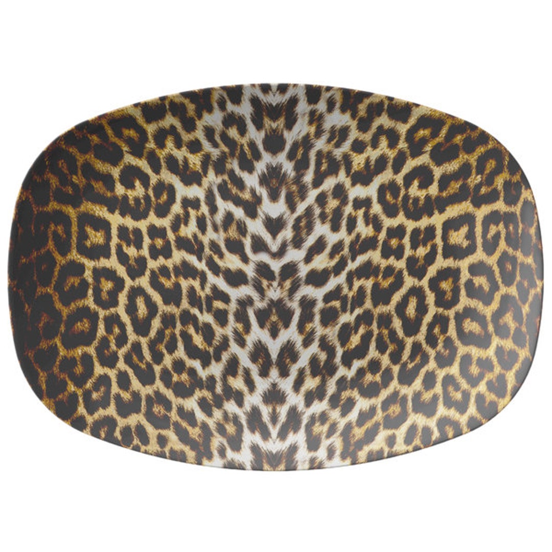 Leopard Print Serving Platter, Plastic Serving Dish, Animal Print ...