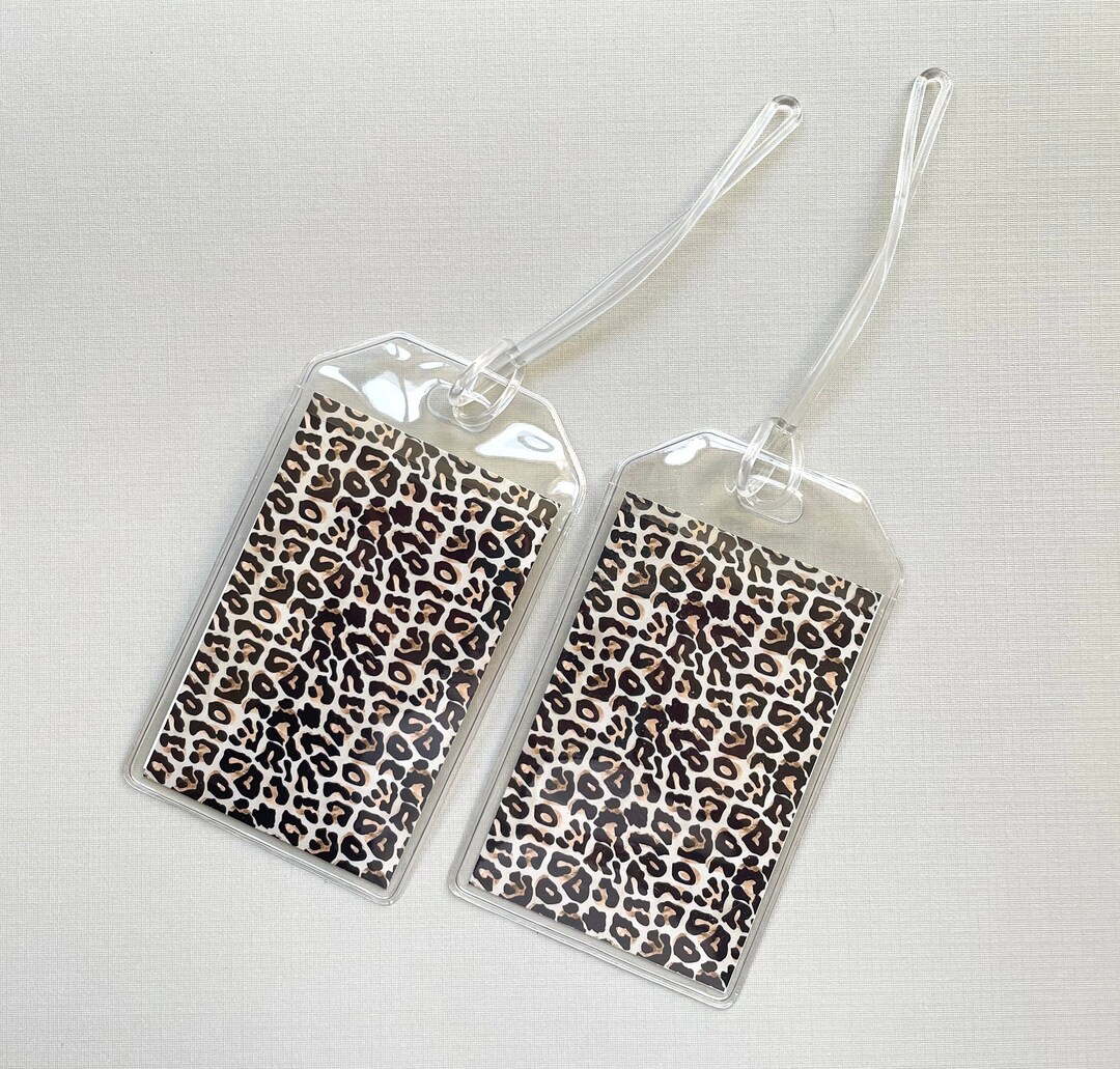 Set of 2 Leopard Print Luggage Tags, Animal Print Bag Tags, Travel ...