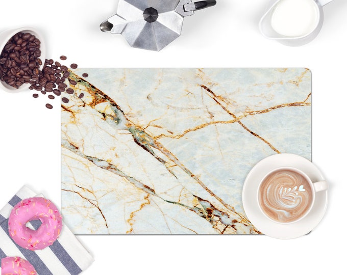 White Marble Print Extra Large Desk Pad, Home Office, Office Decor ...