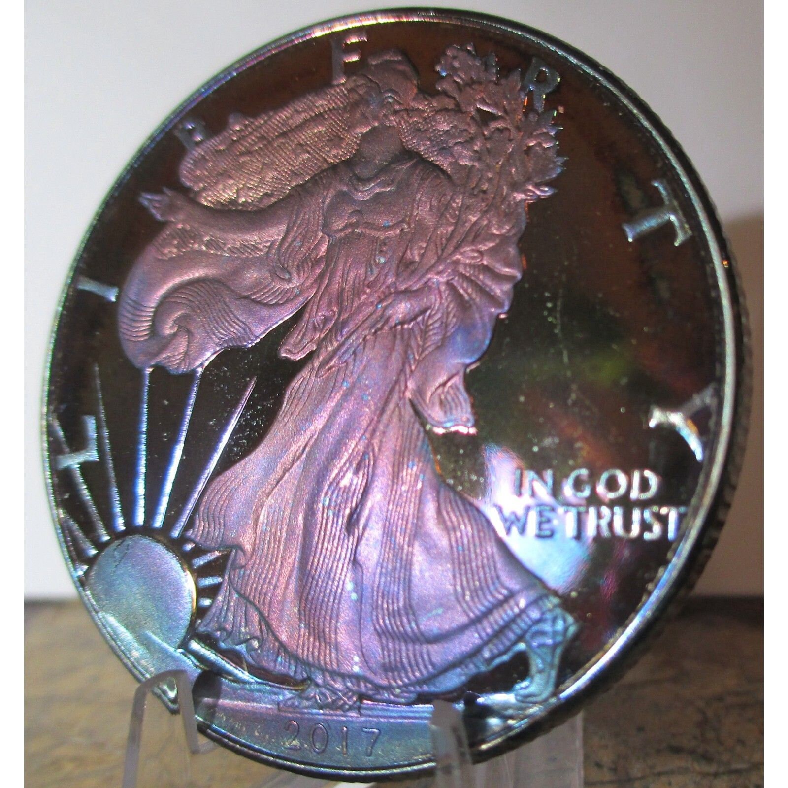 Lady Liberty/american Eagle Multicolor TONED COIN - Etsy