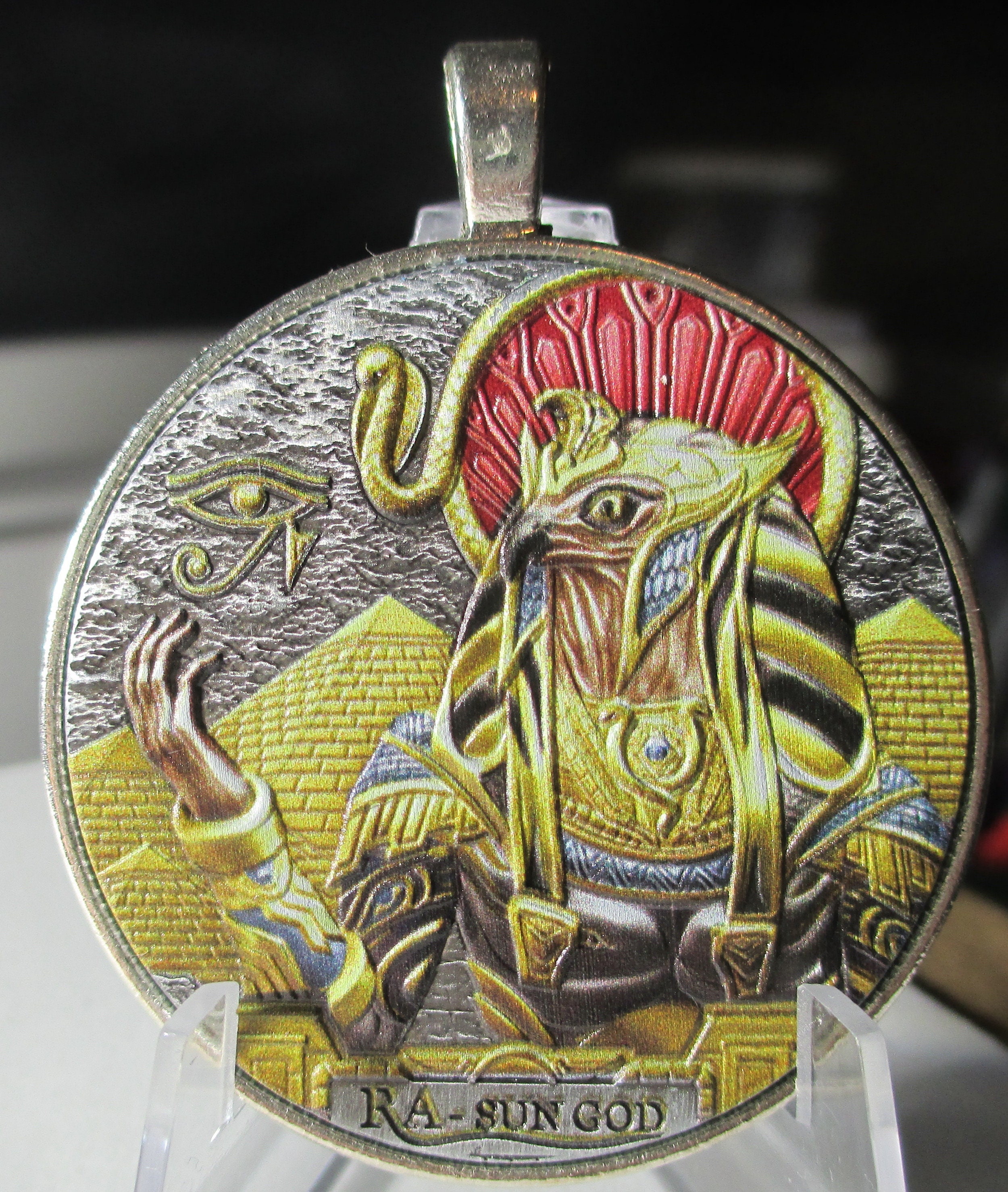 RA the SUN Egyptian God Eagle Head Colorized Coin/pendant - Etsy