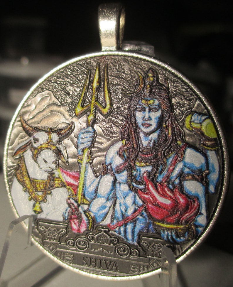 Shiva, the Protector of the Universe High Relief Colorized COIN/PENDANT ...