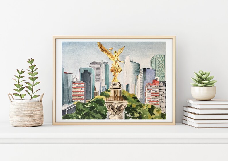 Angel of Independence Art Print Illustration Angel of - Etsy