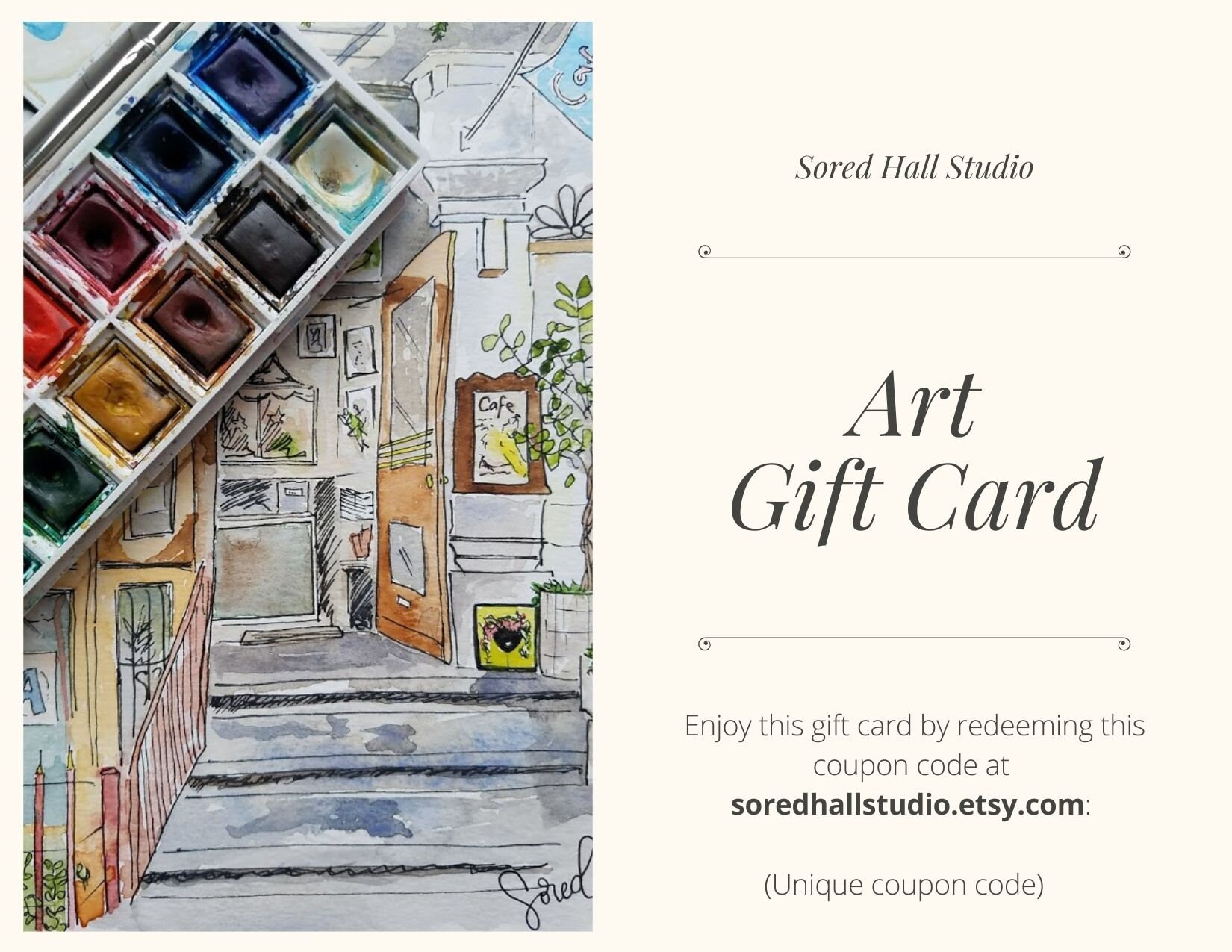 Gift Certificate, Art Print, Watercolor Painting, Custom Gift, NYC ...